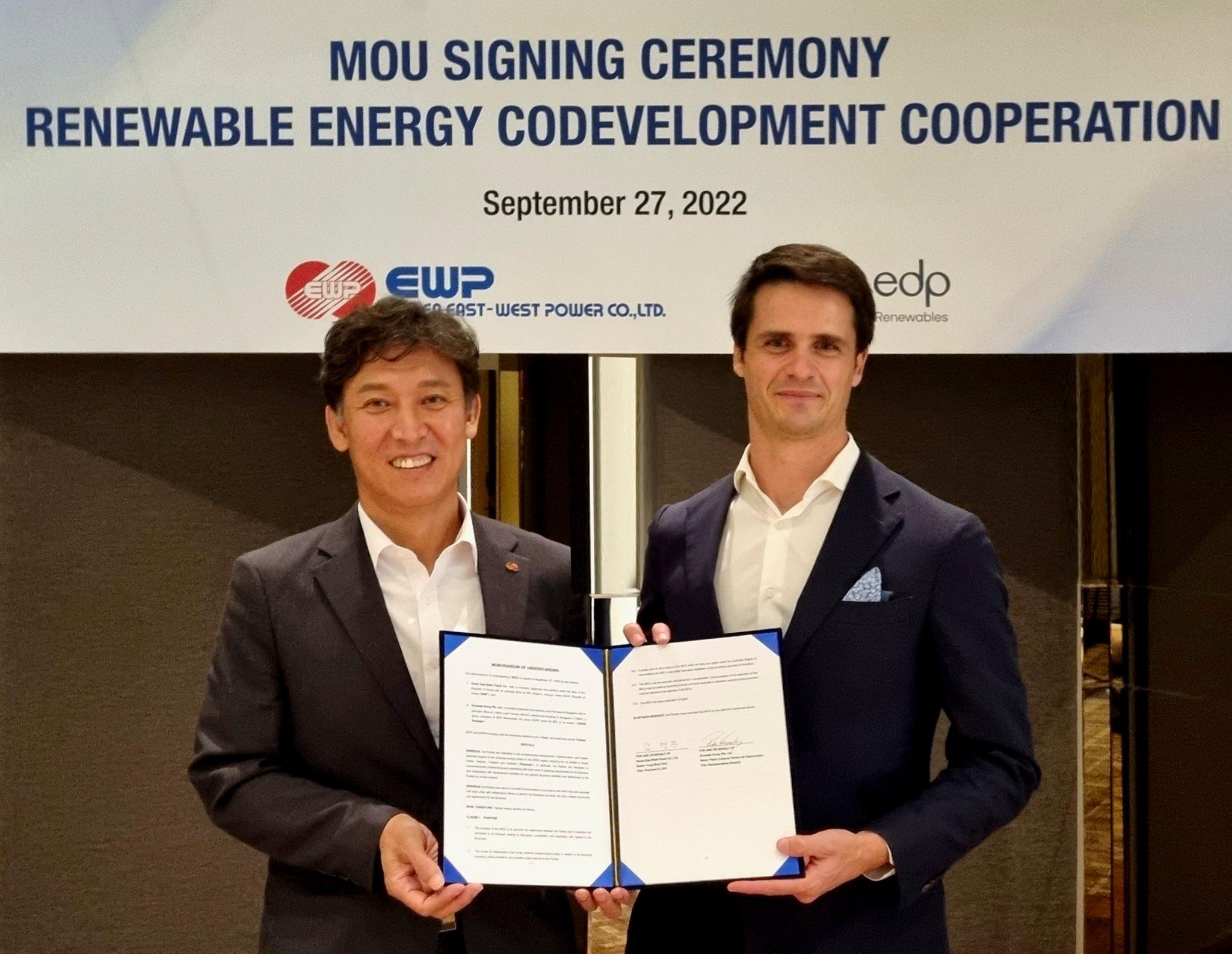 EDPR Sunseap signs MoU with Korea East-West Power to 'accelerate' energy transition
